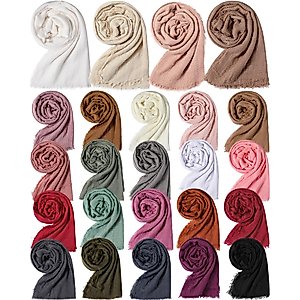 ramede 24 Pcs Women Hijab Scarfs Soft Scarf Shawl Lightweight Long Wraps for Whole Season, 24 Colors