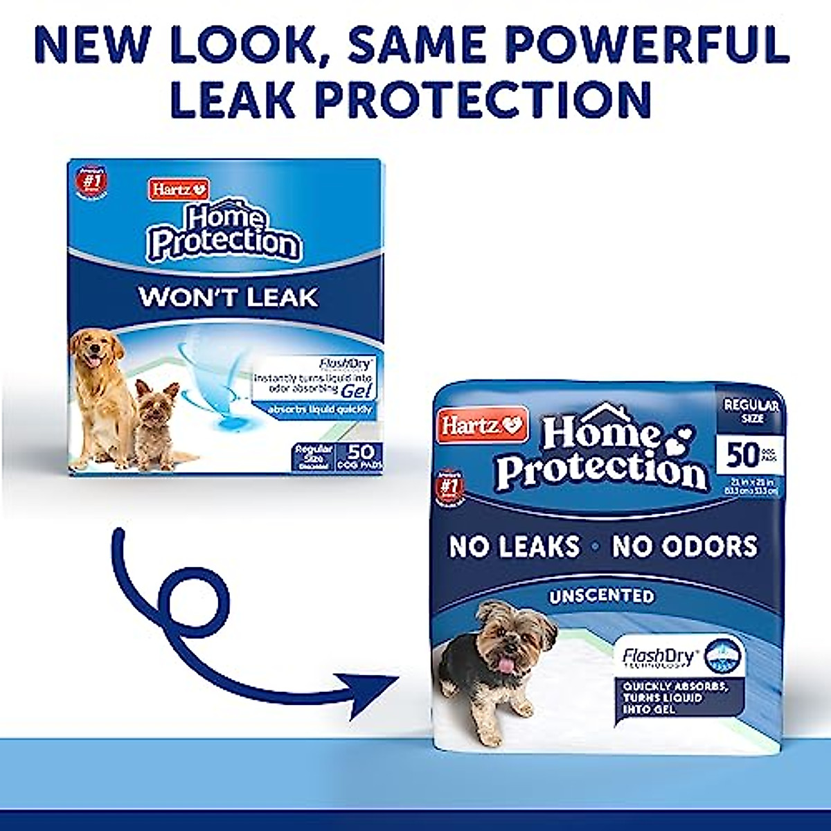 Hartz Home Protection Unscented Odor Eliminating Gel Dog Pads - 50 Count