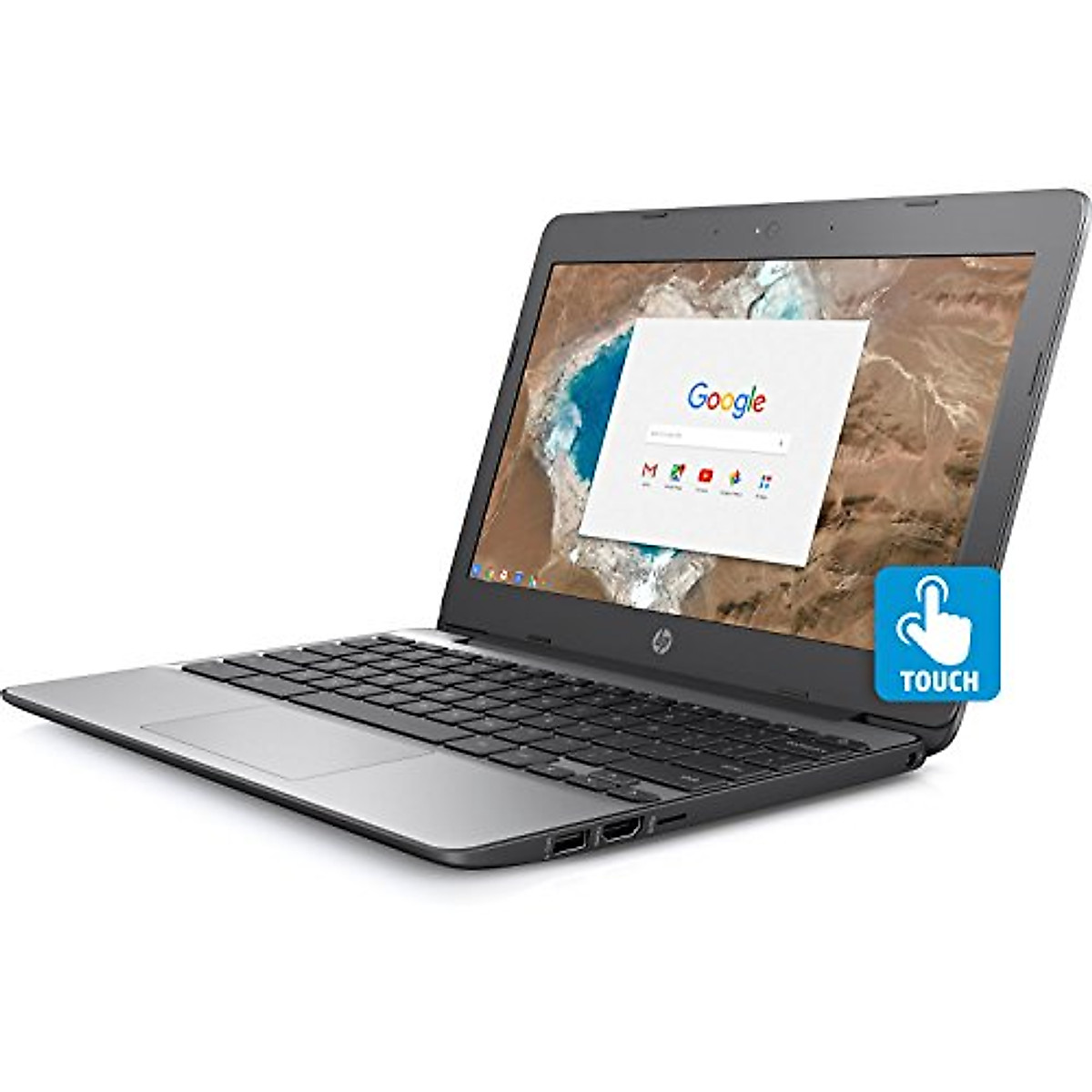 HP Chromebook 11.6in HD Touch Screen with IPS, Celeron N3060 @ 1.6GHz, 4GB RAM, 16GB eMMC, Gray (Renewed)