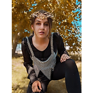 MOSTORY Golden Greek Laurel Crown - God Elf Leaf Headpiece Royal King’s Headband Elven Circlet for for Adult Queen Renaissance Halloween Cosplay Outfit