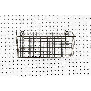 Spectrum Pegboard & Wall Mount Wire Basket Extra Large (Industrial Gray) - Storage & Organizer for Garage, Tools, Shed, Home, Work Bench, Crafts, & More