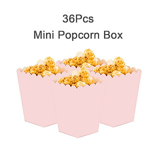 GAKA Baby Pink Popcorn Box Set Of 36 Mini Paper Popcorn Box