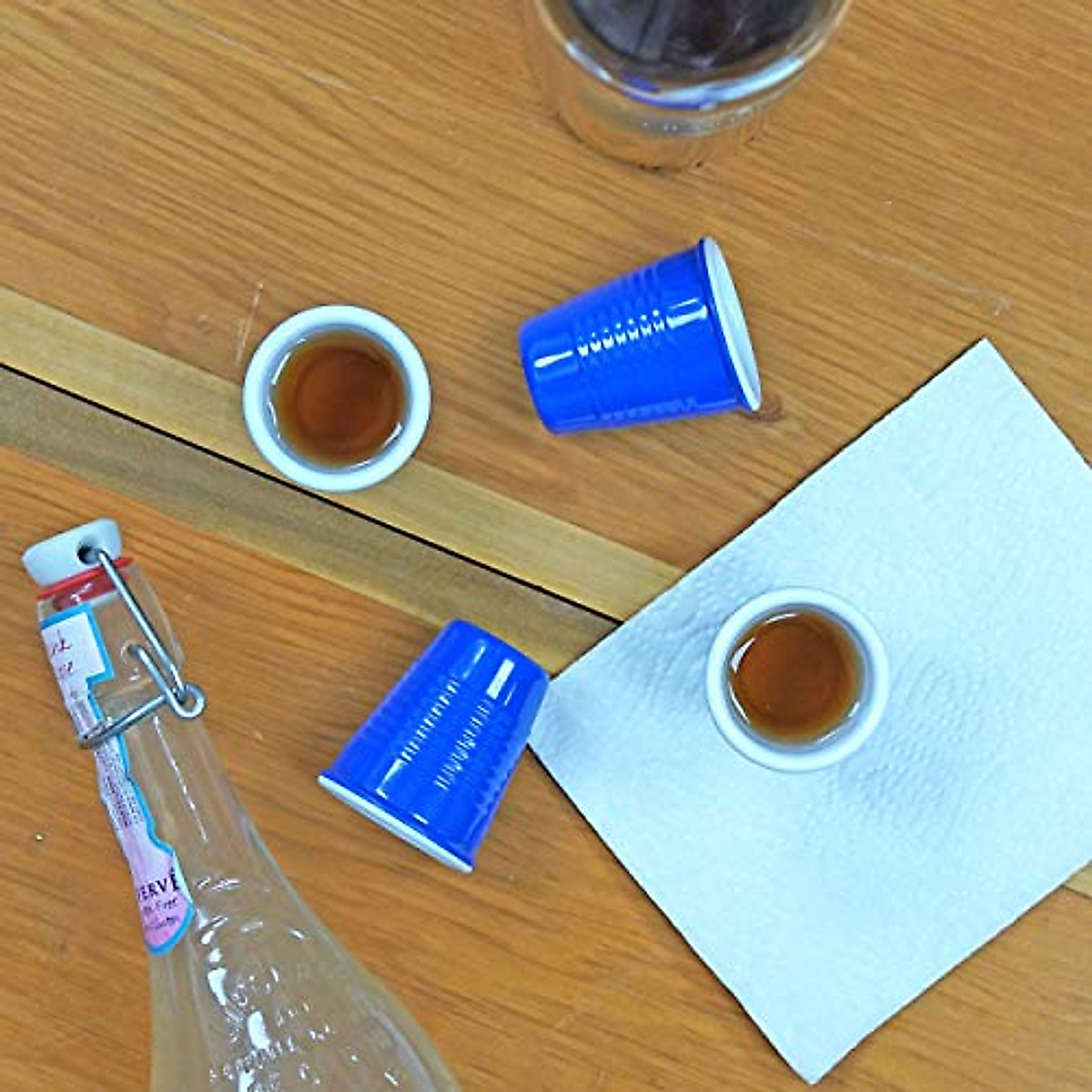 Fairly Odd Novelties Blue Redneck Party Shot Glasses, 2oz Hard Plastic Melamine Cups, 4-Pack