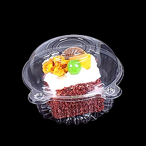 Twdrer 100PCS Plastic Single Individual Cupcake Dome Cup with Lid,Clear Plastic Muffin Holders Cake Cases Boxes Containers for Party,Wedding,Christmas,Holiday