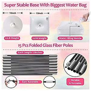 Anbeser Balloon Arch Kit - 9FT Tall &10FT Wide Adjustable Balloon Arch Stand with Water Bases for Baby Shower, Wedding, Birthday, Graduation, Kids Party Decorations