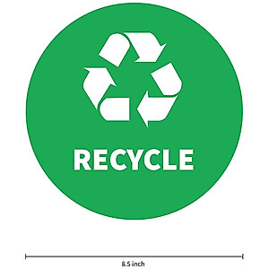 Recycle And Trash Decal/Sticker Signs (8.5 inches) - Waterproof-2pk; Removable, Durable, Air-Release, Weather-Resistant, Long Lasting Vinyl Labels For Recycling And Trash Bins, Indoor And Outdoor Use.