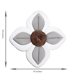 PandaEar Baby Bath Pad for Infant Newborn | Soft Flower Petals for Sink Bathtub Essentials Shower Gift (Grey)