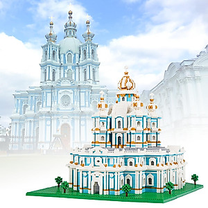 Geniteen Micro Mini Blocks Smolny Cathedral Model Building Blocks Set Architecture Model Mini Building Blocks Gifts for Adult