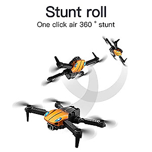 meekiee 2021 Latest Waterproof Professional RC Drone with 4K Camera Rotation,Drone with Dual Camera for Kids and Adults,E88 Pro RC Drone 4K Camera Rotation HD Wide Angle FPV Live Video (KY907 Orange)