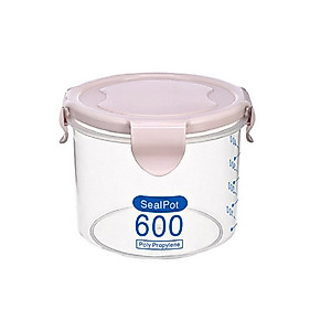 Bluelans Clear Plastic Food Storage Containers Jar Bottle with Lid,Tea Coffee Sugar Canisters 600ml