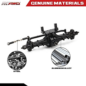 RCAWD RC Axles Assembly with Gears, Metal RC Front Axle Housing for 1/10 HSP Rock Crawler 94180 RGT 18000 Himoto REDCAT RC Crawler Axles Everest GEN7 PRO, Everest GEN7 Sport, Hop Up Parts Black