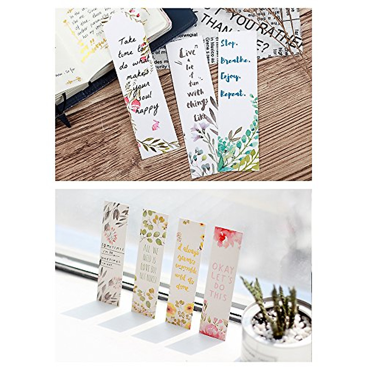 Flower Poetry Theme Colorful Bookmarks, 30 PCS (Flower Poetry)
