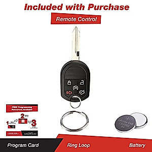 KeylessOption Keyless Entry Remote Control Fob Uncut Blank Ignition Car Key Remote Start for CWTWB1U793