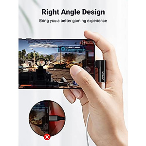 UGREEN USB C to 3.5mm Audio Adapter Type C Aux Headphone Jack DAC Stereo Mic HiFi Right Angle Earphone Dongle Compatible with iPad Pro Air 5 4 Mini 6, Galaxy S23 Ultra S22 S21 S20, Pixel 7 Pro, Black