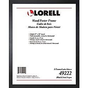 Lorell Solid Wood Poster Frame, Black, 22" x 28" (49222)