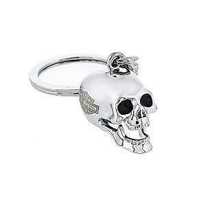 Harley-Davidson Metal 3D Skull Keychain Key Ring Tag Fob Chain Holder with Moving Jaw