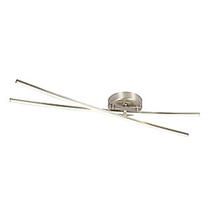 Catalina 40" Modern Dimmable LED Crossed 2-Bar Fixed Track Light, Brushed Nickel