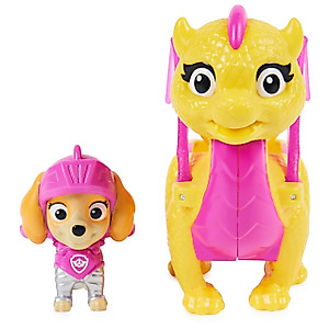 Spin Master 6063594 PAW Patrol Rescue Knights Skye and Dragon Scorch Action Figures, Set of 2