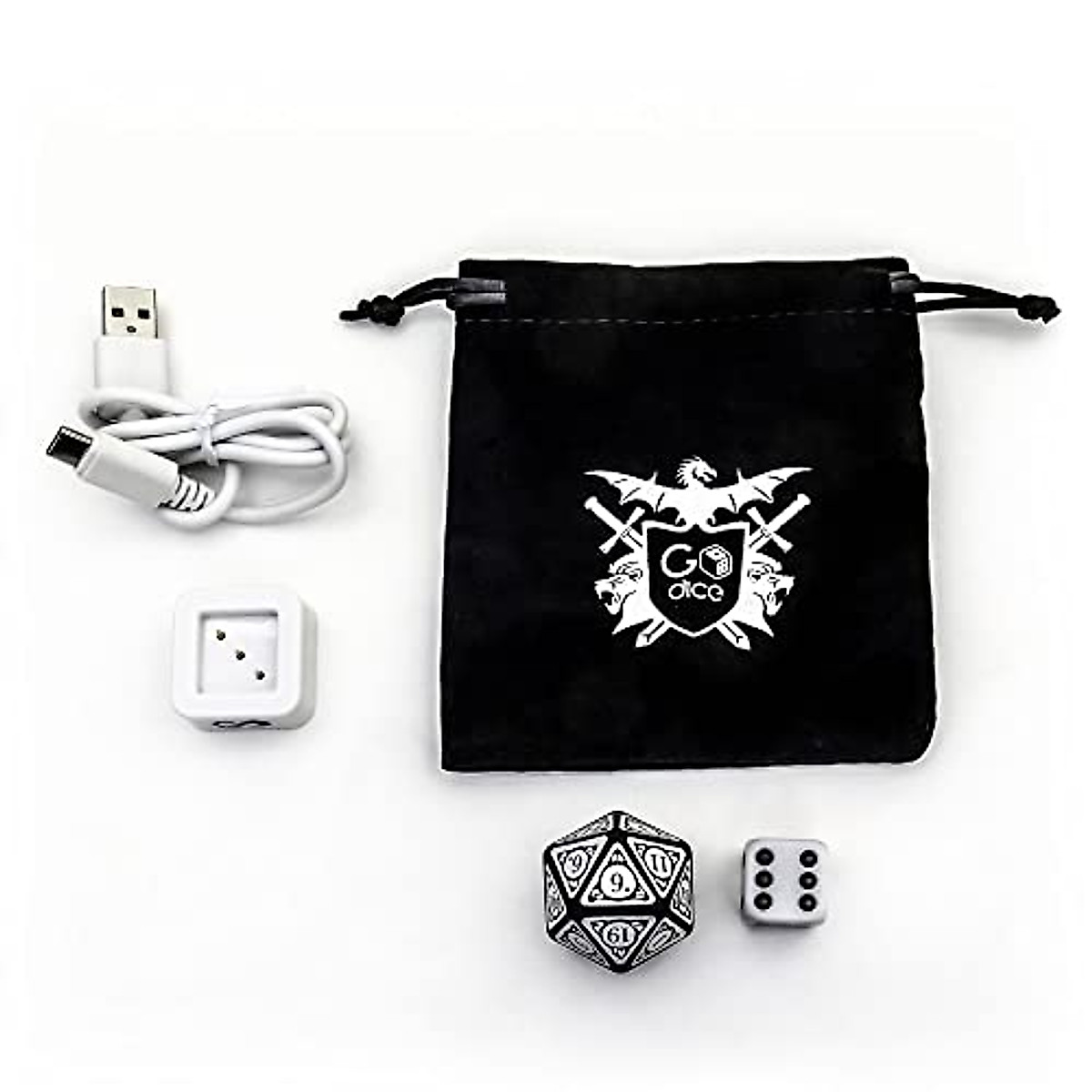 GoDice D20 Connected – The World’s First Connected Polyhedral Dice for Online RPG Play. Connects to Roll20, Foundry VTT, and Discord Platforms. Physical Die, Real-Time Calculations. Cool Tech Inside