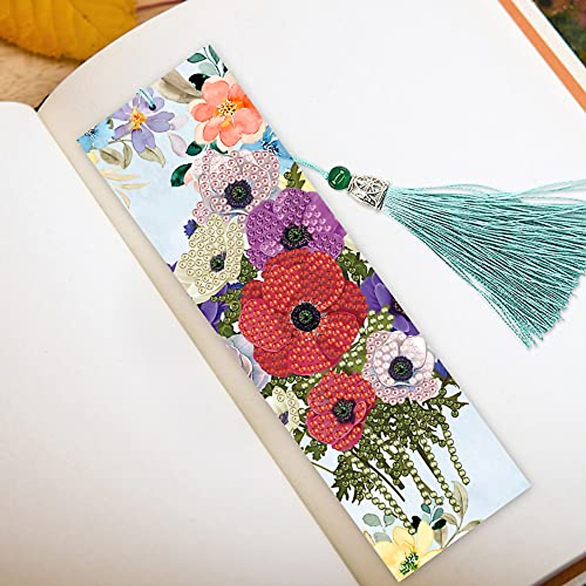 pigpigboss Morning Glory Bookmark Diamond Painting Kit 2 Pieces Diamond Painting Arts Flower Bookmark Diamond Painting Set for Adult Book Decor Bookmark Diamond Dot for Kid (21 X 6 CM)