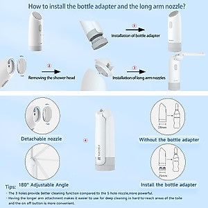 Insolife Portable Bidet|High Pressure Travel Bidet Electric Portable Bidet for Women Men Hygiene Cleaning | Soothing Postpartum Care | Hemorrhoid Perineal Care| Travel Bidet Portable