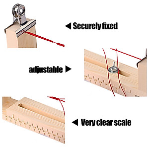 RUIFUU Wood Jig Bracelet Maker, Adjustable Paracord Jig Bracelet Making Kit U Shape Clear Scale Bracelet with 2 Clamp Hand Knitting Bracelet Jig Bracelet Braiding Tool for Jewelry Making