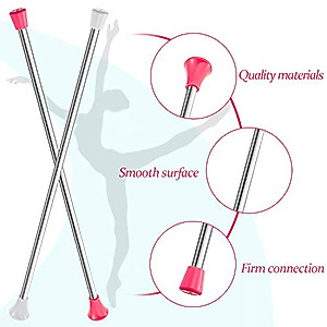 2 Pieces Twirling Batons Unisex Kids' Gymnastics Twirling Baton Dance Baton for Talent Shows, Artistic Dancing, Baton Twirling, Pink, White