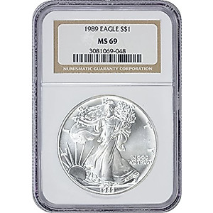 1989 $1 American Silver Eagle, MS69, NGC