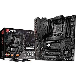 MSI Meg X570 Unify Motherboard (AMD AM4, DDR4, PCIe 4.0, SATA 6GB/s, M.2, USB 3.2 Gen 2, Ax Wi-Fi 6, Bluetooth 5, ATX)