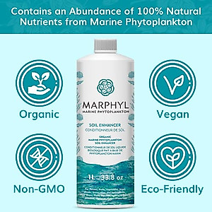 MARPHYL Organic Liquid Fertilizer - Liquid Plant Food - All-Purpose, Nutrient-Rich Lawn Fertilizer & Soil Enhancer for House Plants, Flowers, Vegetables Succulents Bamboo, Hydroponics Plant Fertilizer