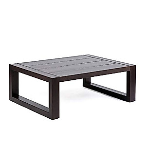Armen Living Paradise Outdoor Eucalyptus Wood Coffee Table, Earth