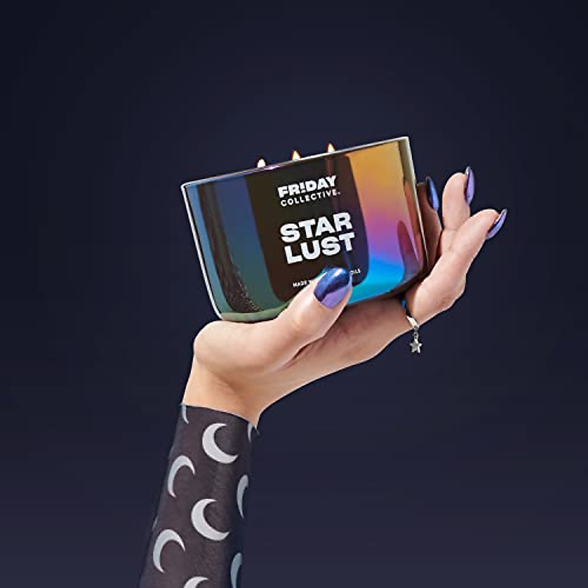 Friday Collective Star Lust Candle, Fresh & Clean Scented, Made with Essential Oils, 3 Wicks, 13.5 oz