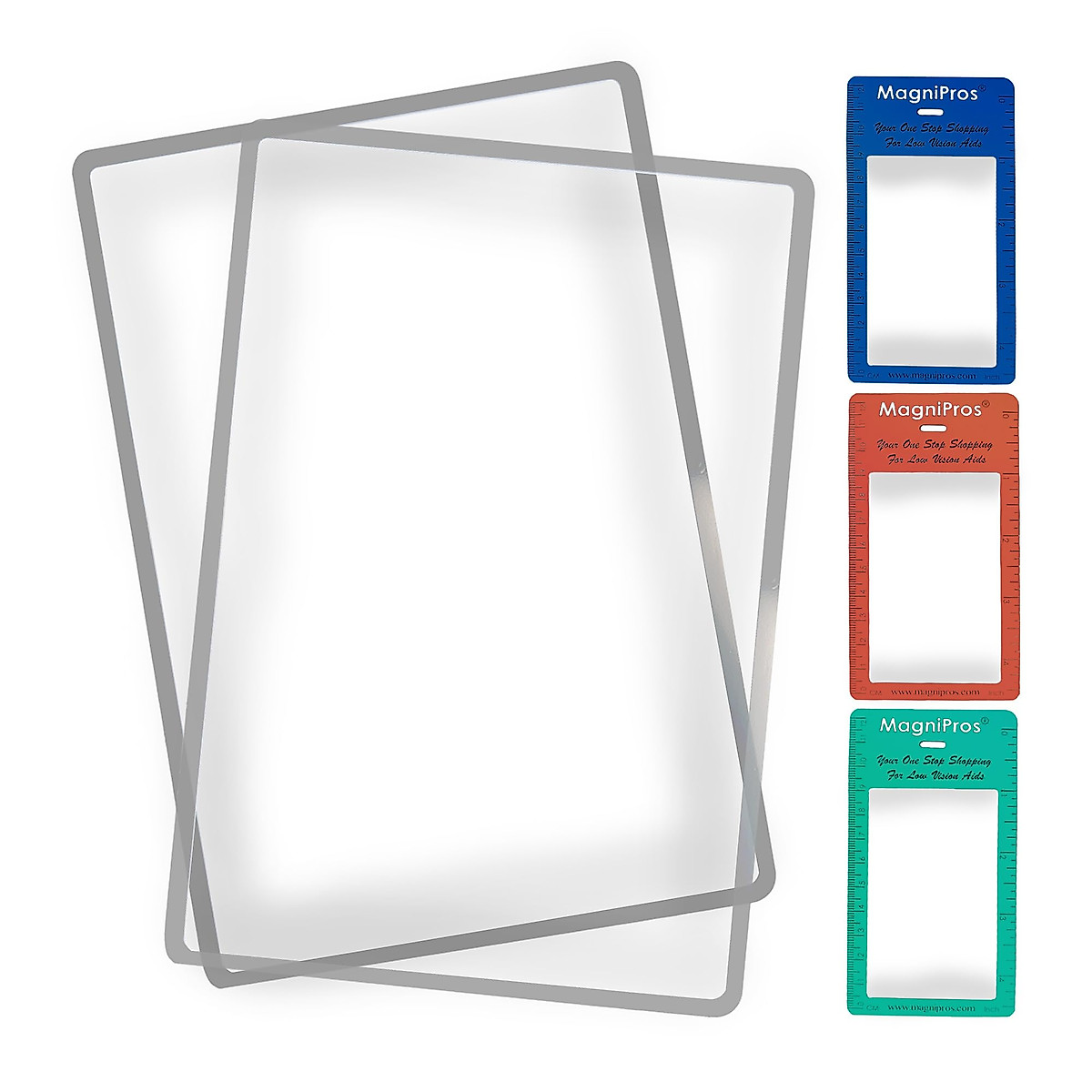 (2 Pack) MagniPros Large Full Page 3X Magnifier Premium Magnifying Sheet Fresnel Lens 7.5" X 10.5" with 3 Bonus Bookmark Magnifiers Ideal for Reading Small Prints & Low Vision Seniors