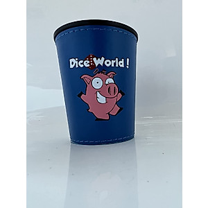 Set of 6 Dice World Solid Zinc Alloy Metal Dice (16mm) with Synthetic Leather Dice World Cup (Red Pips)