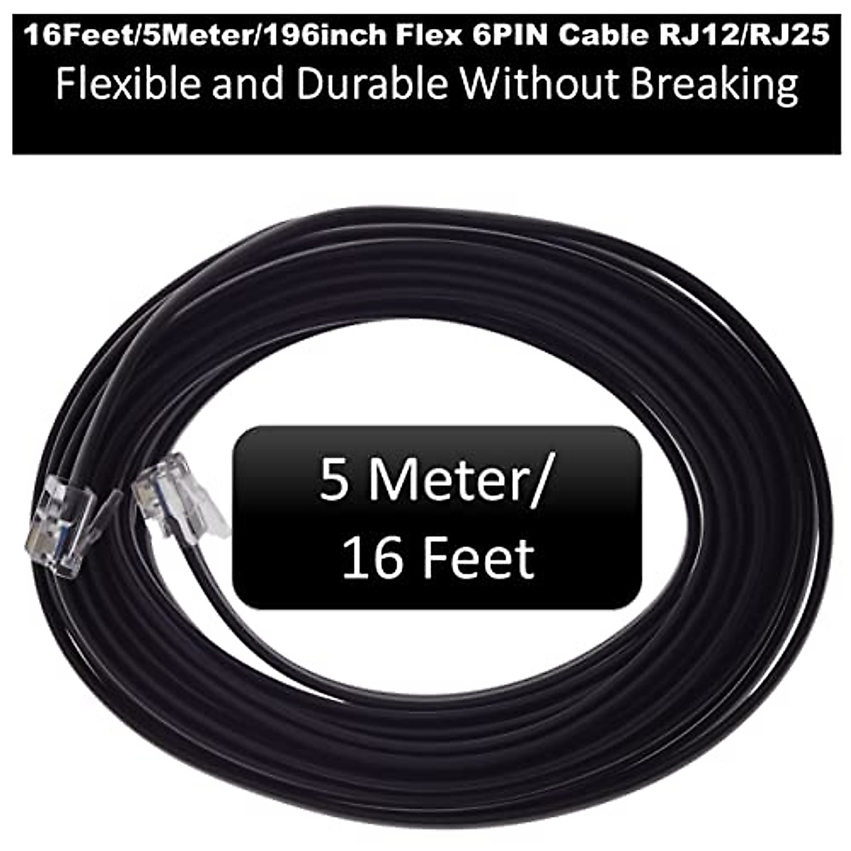 Xtenzi 6Pin Flex Cable XTFC Wire Accessory XT91615 for Amp Remote Knob Compatible with Image Dynamics Q Series Amplifiers