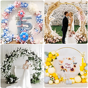 Wokceer Round Backdrop Stand 8FT Gold Wedding Arch Metal Circle Balloon Arch Stand for Birthday Party Wedding Bridal Shower Anniversary Ceremony Candy Tables Decoration