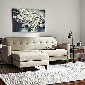 Amazon Brand – Rivet Sloane Mid-Century Modern Ottoman, 32"W, Shell