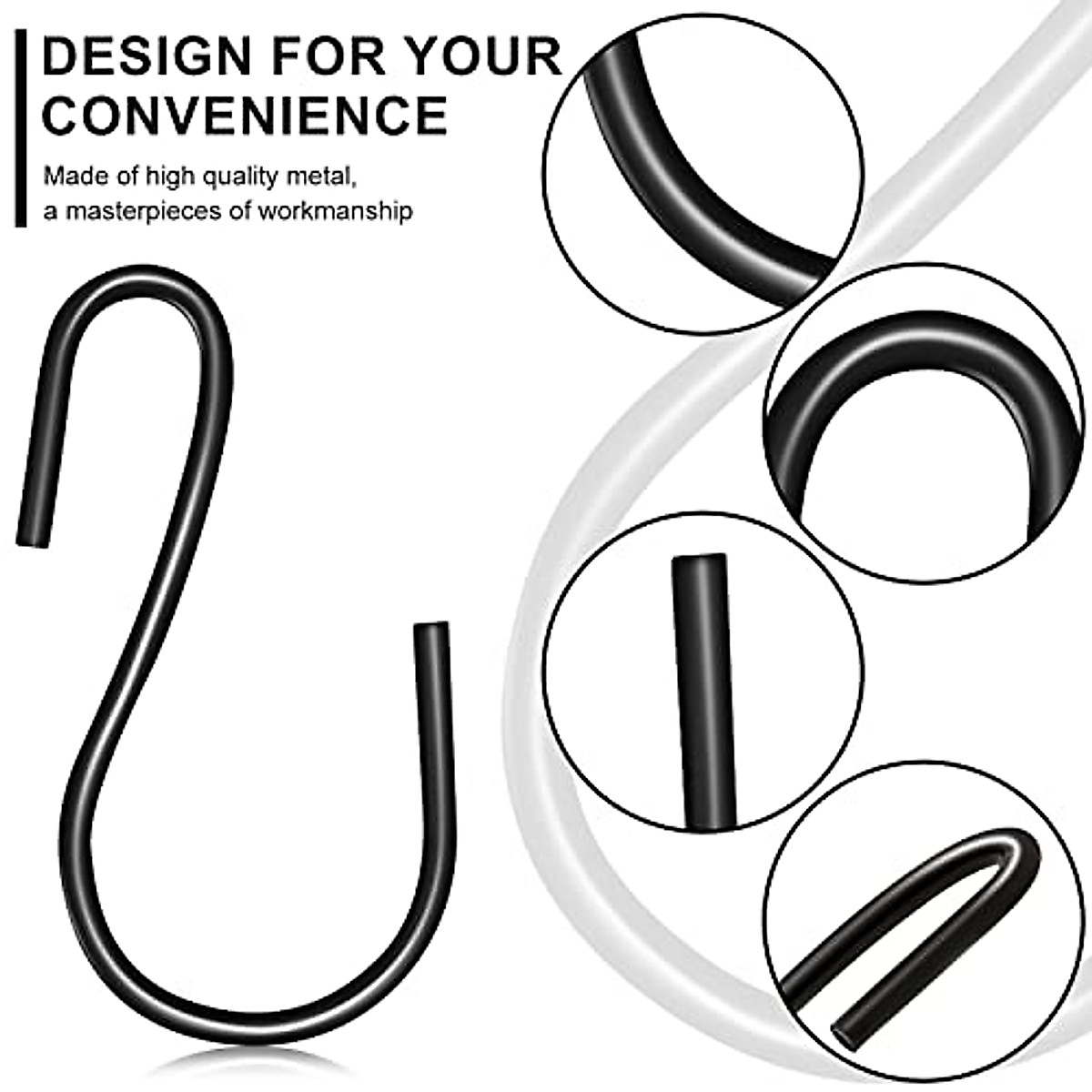 KINBOM 120pcs 1 Inch Mini S Hooks for Hanging, S Shaped Hooks Small S Hooks Metal Mini Ornament Hooks for Crafts Jewelry Hanging Pot Plants (Black)