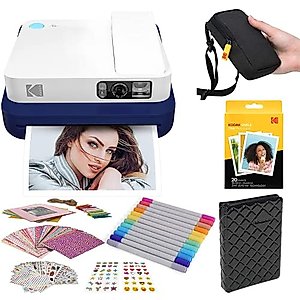 Kodak Smile Classic Digital Instant Camera with Bluetooth (Blue) Stickers Bundle