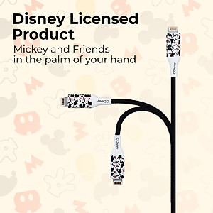 Disney Mickey Mouse 6FT Replacement iPhone Charger Fast Charging – MFI Certified Braided USB Charging Cable High Speed Data Sync Compatible with Android,MacBook,Google and More
