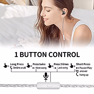 Wired Earbuds with Microphone, in Ear Headphones, in Ear Earbud Built-in Microphone, Noise Cancelling Earbuds Wired, 3.5mm Headphone Plug Compatible with iPhone Android KZ ZEX (Blackmic)