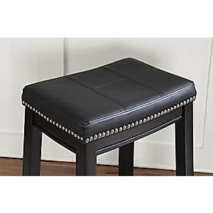 Linon Claridge Counter Stool, Black, 26" x 18" x 12.75"