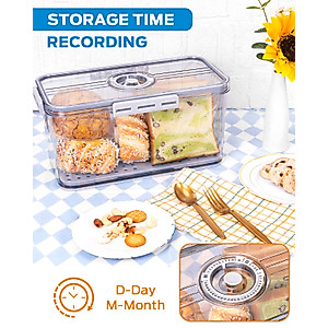 Dynta Bread Box 2 Pack Bread Container Airtight, Recording Time Bread Boxes for Kitchen Counter Organizers and Storage, Plastic Bread Storage with Lid for Homemade Bread, Toast, Loaf, Cookies
