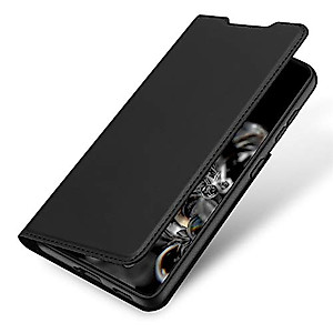 Leather Case for Samsung Galaxy S21 6.2 Inch 2021, Contracted PU Slim Shockproof Protective Cover Flip Folio Magnetic Bumper (Black)