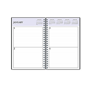 Blue Sky Undated Daily Planner, Flexible Cover, Twin-Wire Binding, 5.5" x 8.5", Passages