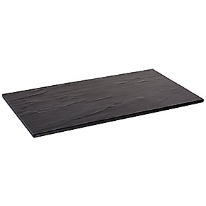 American Metalcraft FSLT08 Rectangle Melamine Platter, Faux Slate, Black