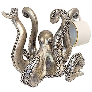 Vintage Style Octopus Coffee Mug Tea Cup Holder in Silver Tone Kitchen Dining Coffee Bar Statue Accessory