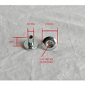 12 Pcs 5/16" Thread Torx Truss Dome Head Nut & 12-5/16"x 2" Carriage Bolts Trailer