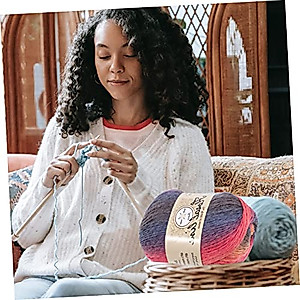 FAVOMOTO 1 roll Floss Crochet D Weaving Rainbow and Scarf Yarns Kit Bulk Balls Soft Threads Color Shawl Supplies for Hat Yarn Handmade Hand- Hand-Knitted Segment Knitwear DIY Cross