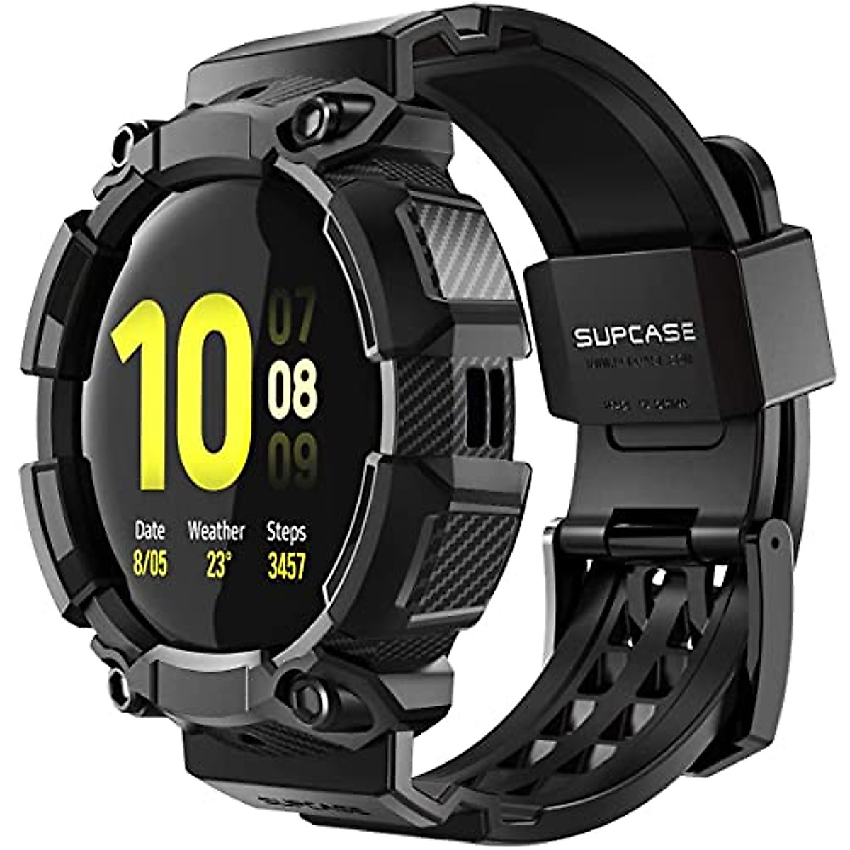 SUPCASE [Unicorn Beetle Pro] Series Case for Galaxy Watch Active 2, Rugged Protective Case with Strap Bands for Galaxy Watch Active 2 [44mm] 2019 Release (Black)